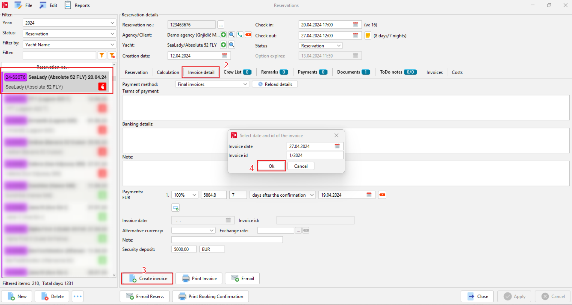 How to Create a Final Invoice – Booking Manager
