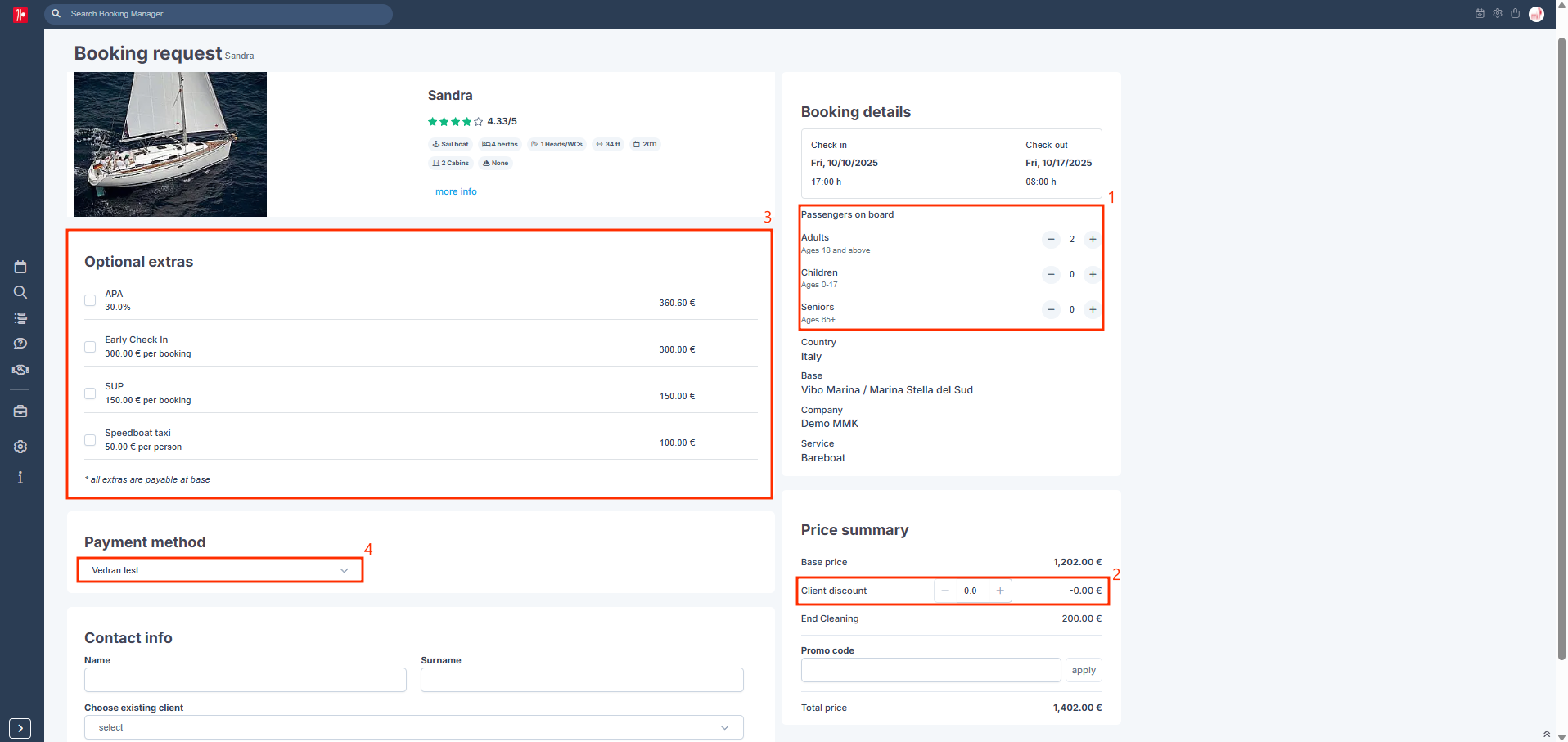How to open a booking – Booking Manager