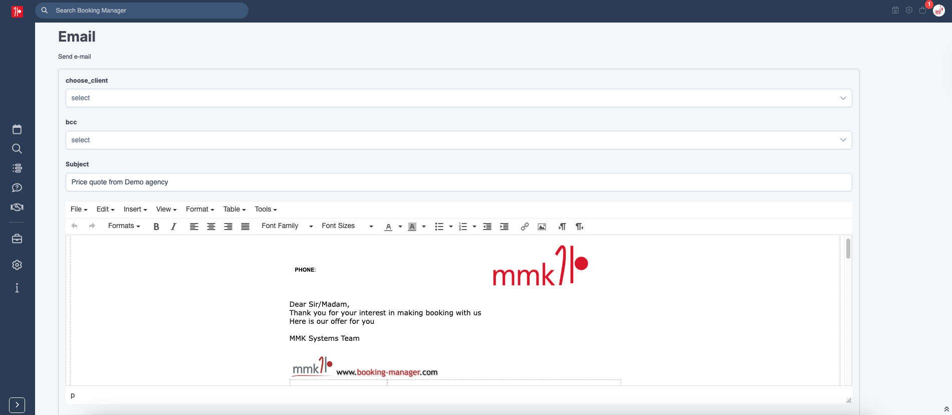 How to personalize Price Quote – Booking Manager
