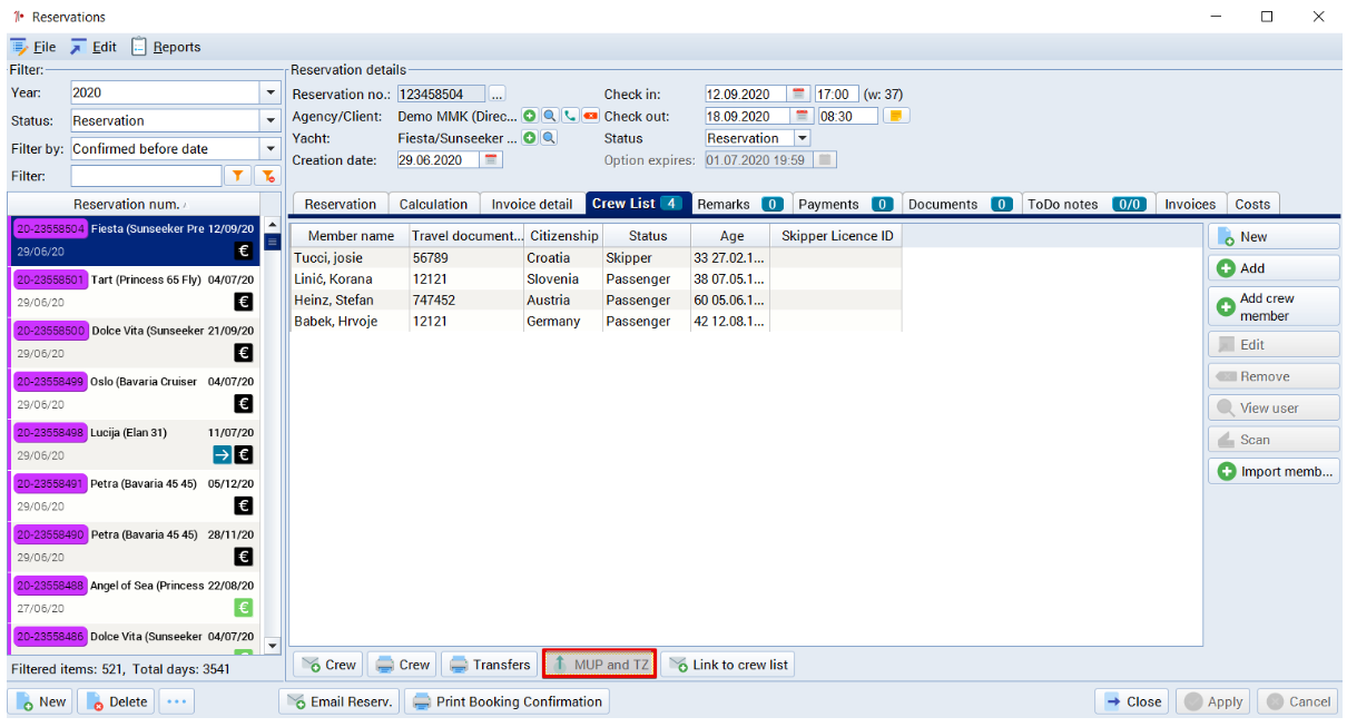 How to send crew lists to E-crew – Booking Manager